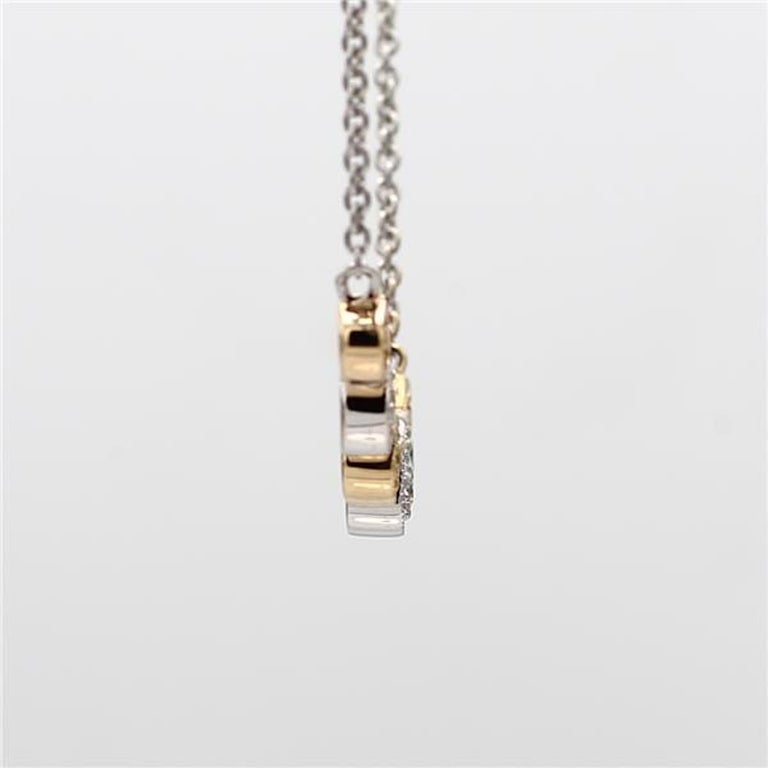 Natural Yellow Round and White Diamond .21 Carat TW Gold Necklace For ...