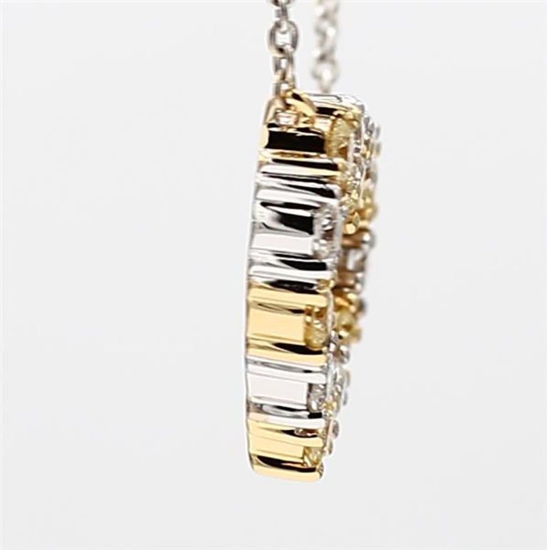 Natural Yellow Round and White Diamond .45 Carat TW Gold Heart Necklace ...