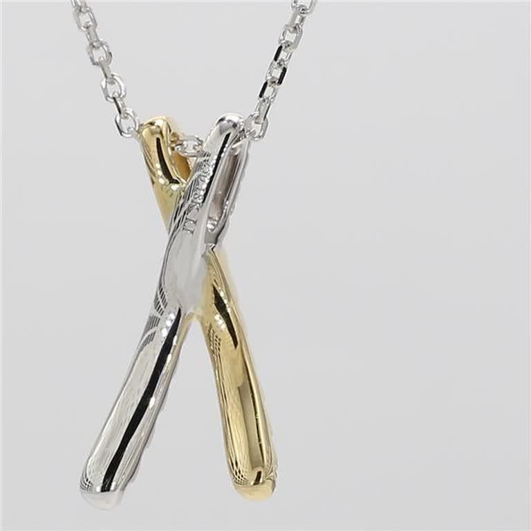 Natural Yellow Round and White Diamond .56 Carat TW Gold Drop Pendant ...