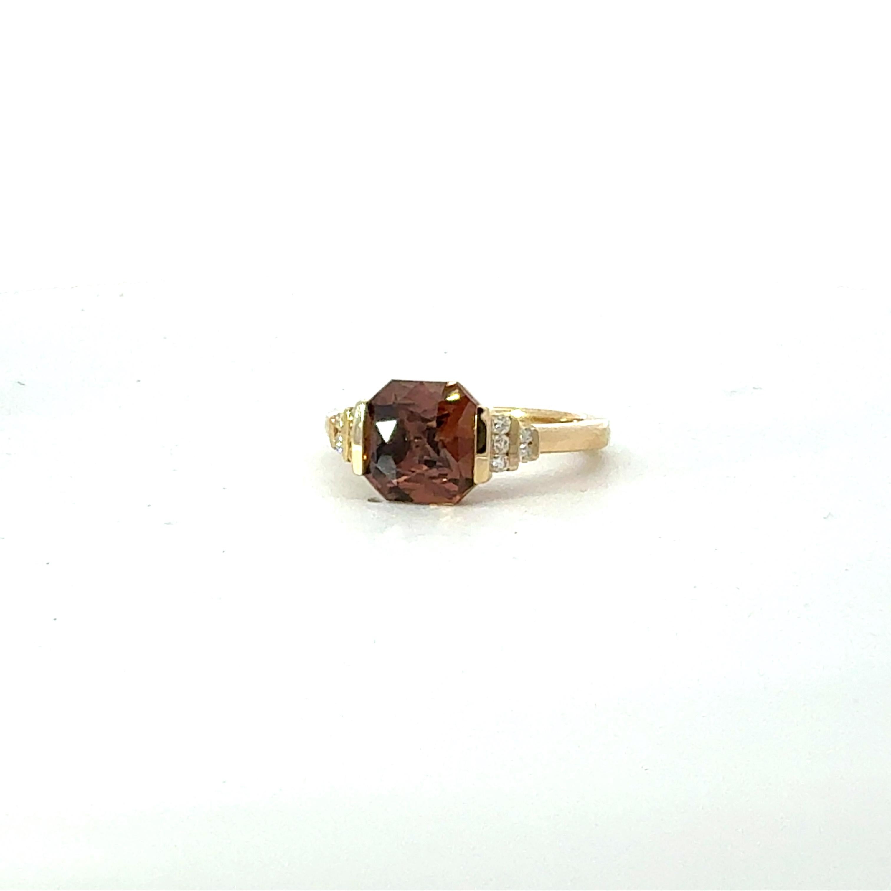 Natural Zircon Diamond Ring Size 6.5 14k Yellow Gold 3.82 TCW Certified ...