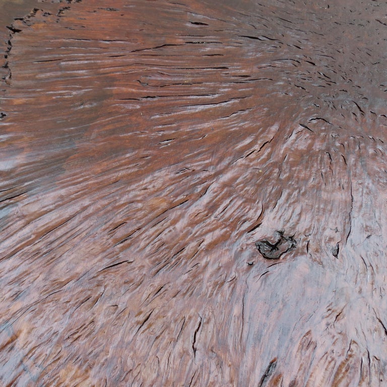 Naturalistic Bespoke Karri Burr Wood and Antique Wooden Base Table at ...