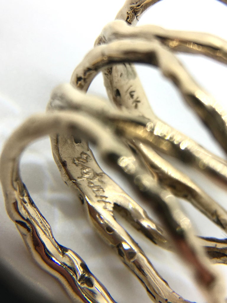 Naturalistic "Branch" Ring in Polished Yellow Gold with Oxidized ...