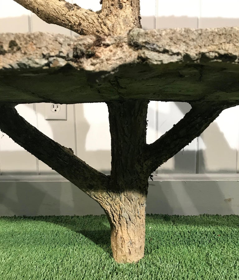 Naturalistic French Faux Bois Bench, circa 1930s at 1stDibs