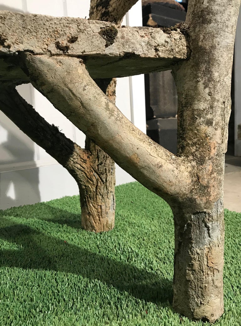 Naturalistic French Faux Bois Bench, circa 1930s at 1stDibs