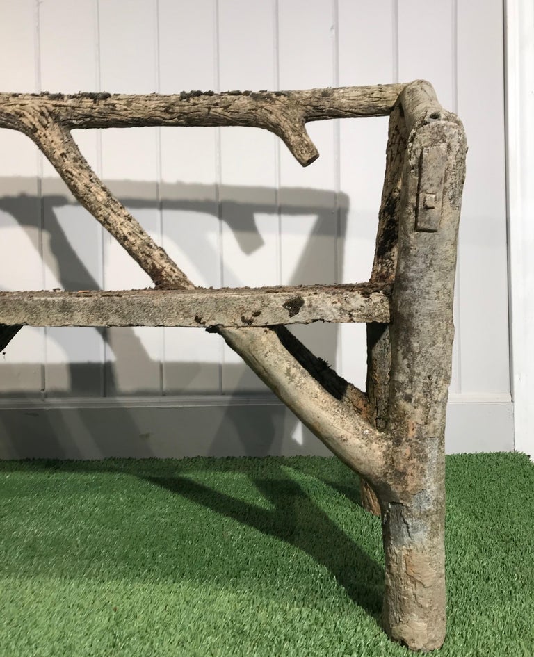 Naturalistic French Faux Bois Bench, circa 1930s at 1stDibs