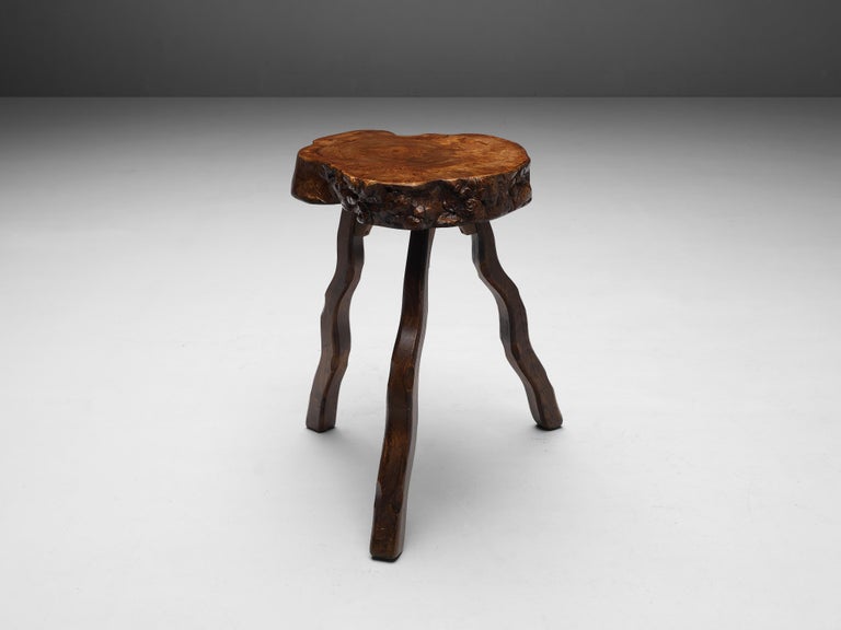 Naturalistic Tree Slab Side Table in Elm For Sale at 1stDibs