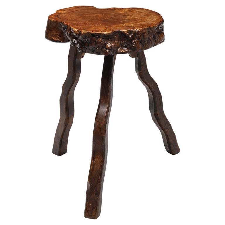 Naturalistic Tree Slab Side Table in Elm For Sale at 1stDibs