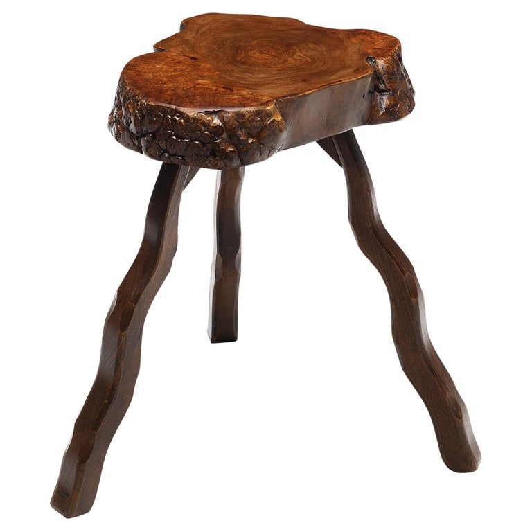 Naturalistic Tree Slab Side Table in Elm at 1stDibs