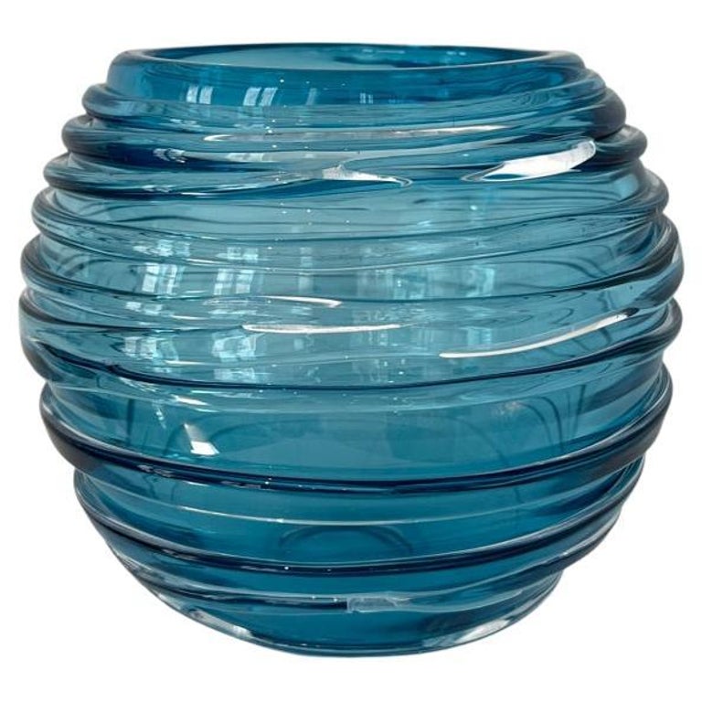 Nature Inspired Unique Ocean Color Free-form Sculptural Vase For Sale ...