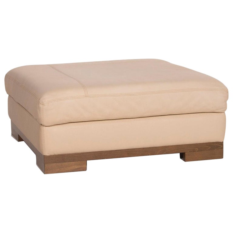Natuzzi 2085 Leather Stool Beige For Sale at 1stDibs | natuzzi ...