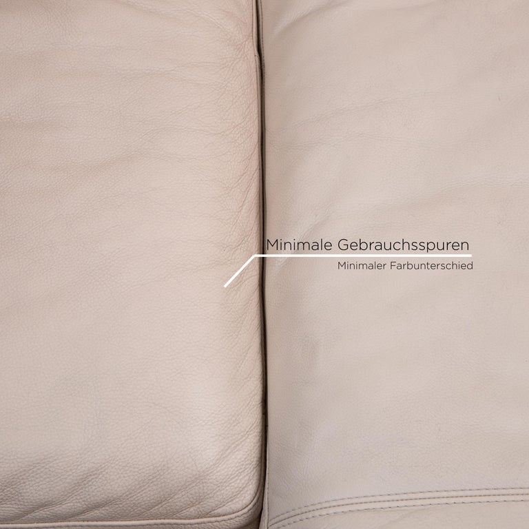 Natuzzi Diagonal 2375 Leather Corner Sofa Cream Sofa Couch For Sale at ...