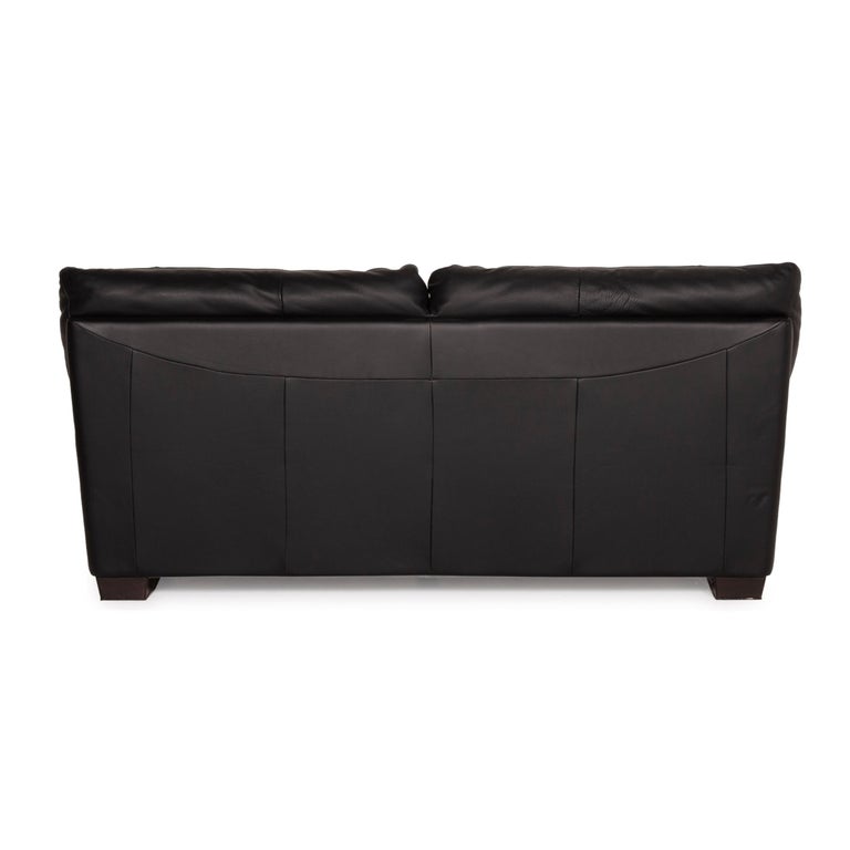 Natuzzi Two-Seater Leather Sofa Black at 1stDibs | natuzzi black ...