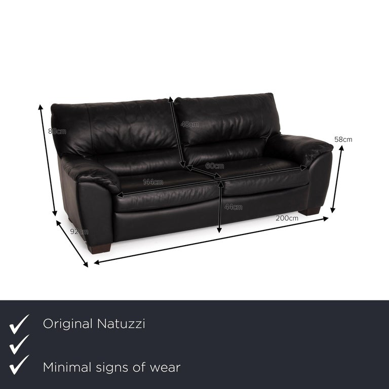 Natuzzi Two-Seater Leather Sofa Black at 1stDibs | natuzzi black ...
