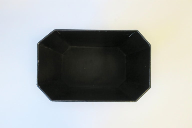 Nautical Black and Gold Wastebasket or Trash Can For Sale at 1stDibs