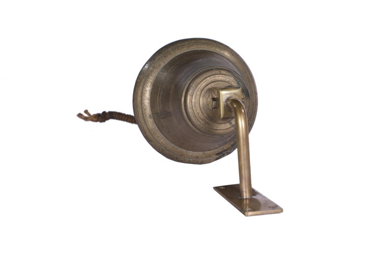 Nautical Brass Ship's Bell with Rope Ringer, 1970's For Sale at 1stDibs