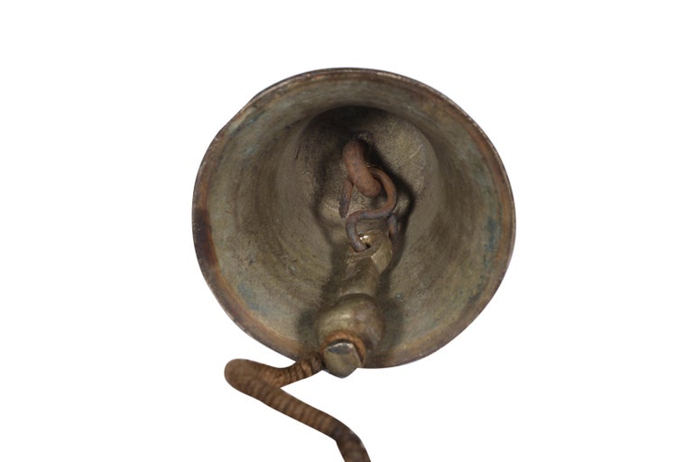 Nautical Brass Ship's Bell with Rope Ringer, 1970's For Sale at 1stDibs