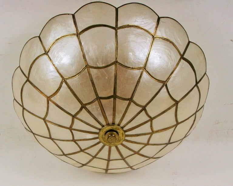 Mid Century Capiz Shell Seaside Flush Mount at 1stDibs