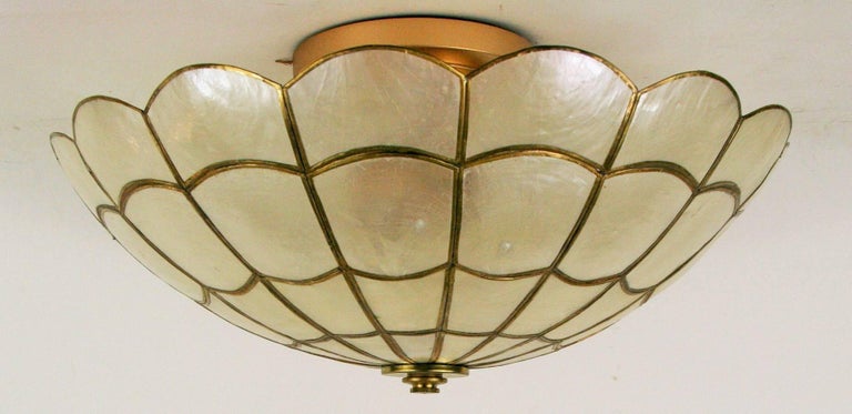 Mid Century Capiz Shell Seaside Flush Mount at 1stDibs