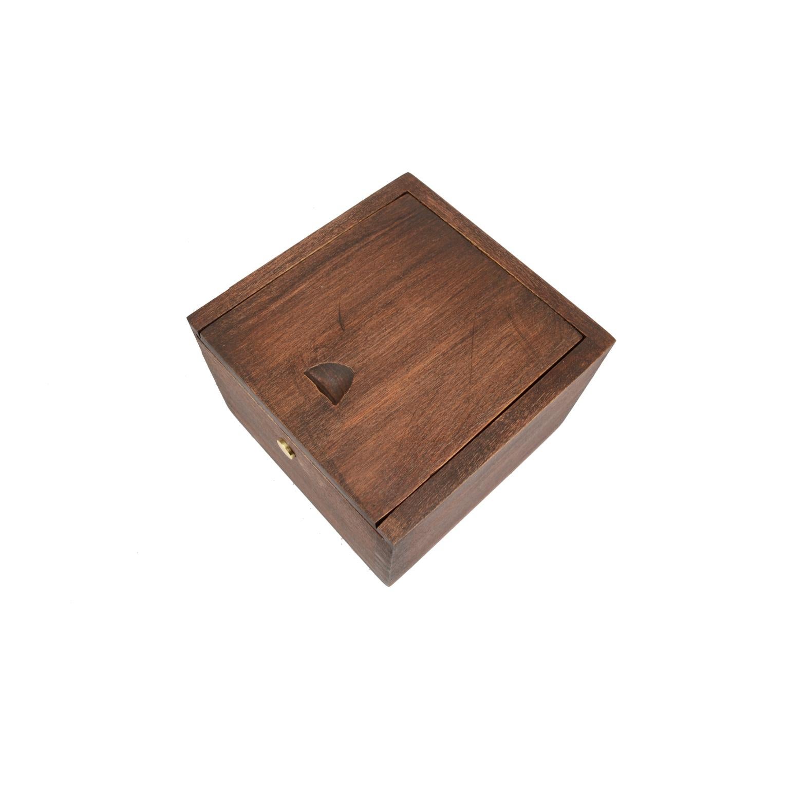 Early 1900s Small Nautical Compass Original Wooden Box Antique