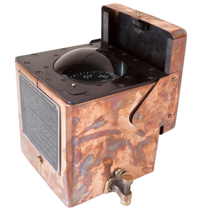Nautical Copper Lifeboat Compass, Midcentury American at 1stDibs