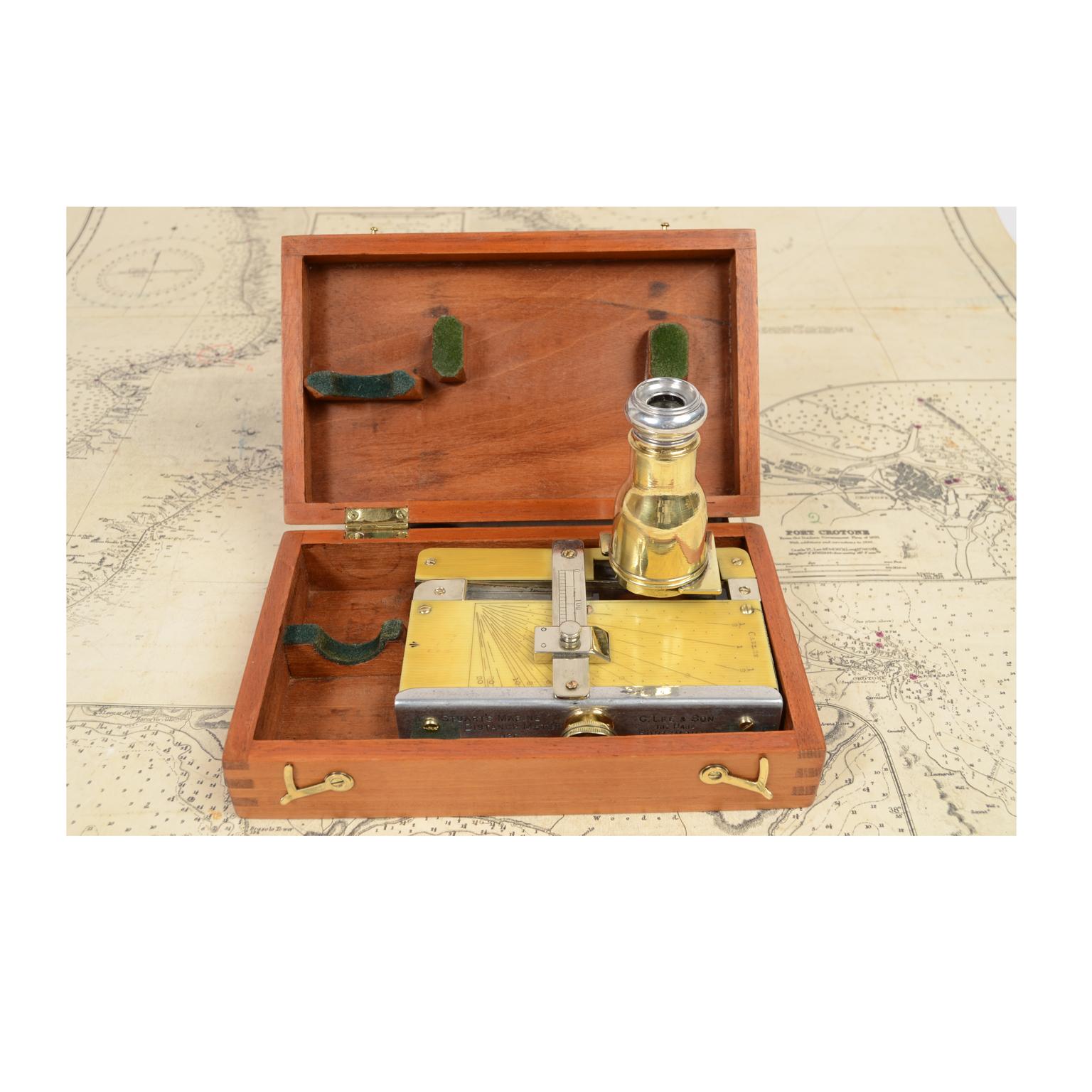 Nautical Antique Rangefinder signed Stuart's Marine Distance Meter 1890 ...