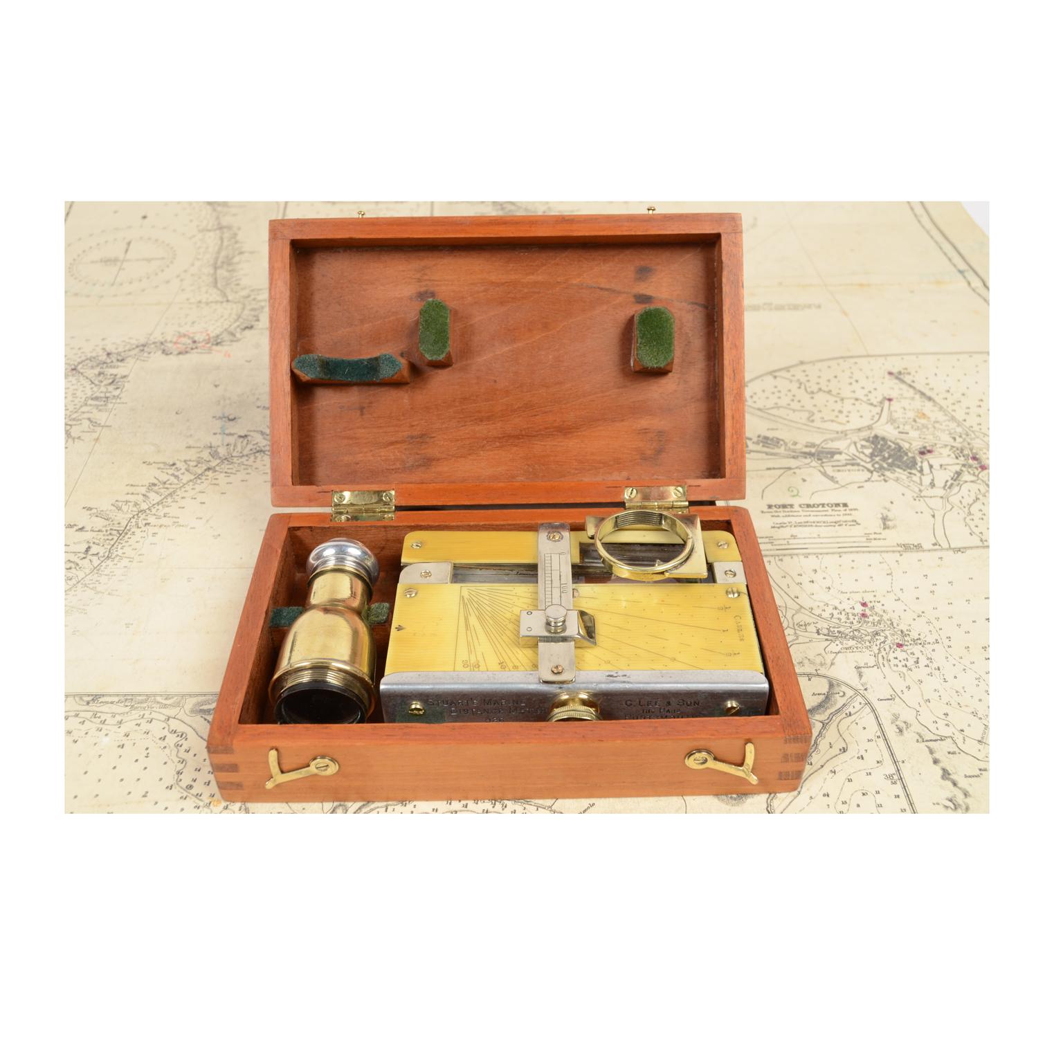 Nautical Antique Rangefinder signed Stuart's Marine Distance Meter 1890 ...