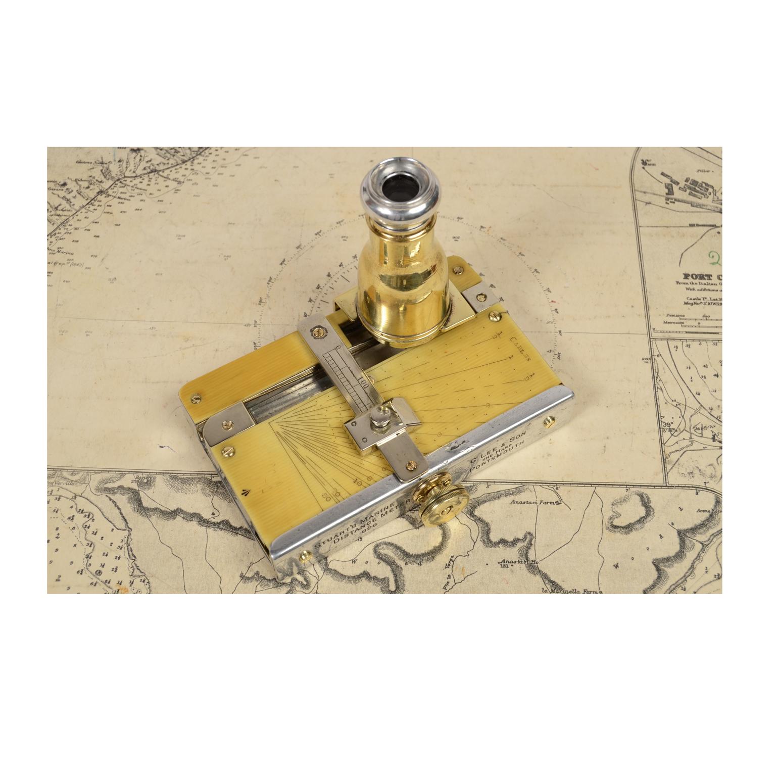 Nautical Antique Rangefinder signed Stuart's Marine Distance Meter 1890 ...
