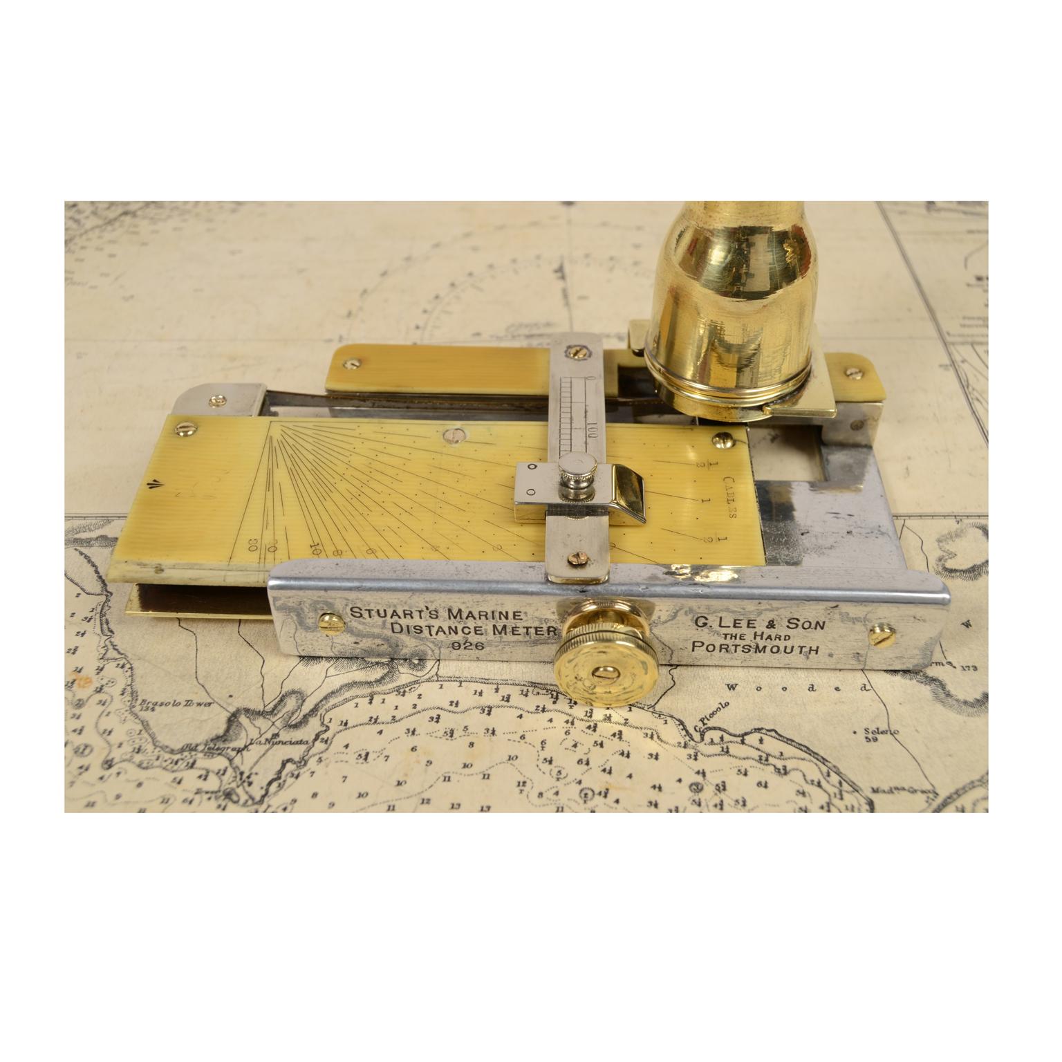 Nautical Antique Rangefinder signed Stuart's Marine Distance Meter 1890 ...