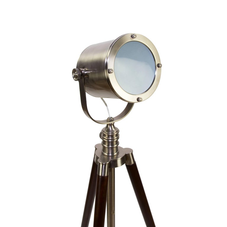 Nautical Searchlight Style Tripod Floor Lamp at 1stDibs