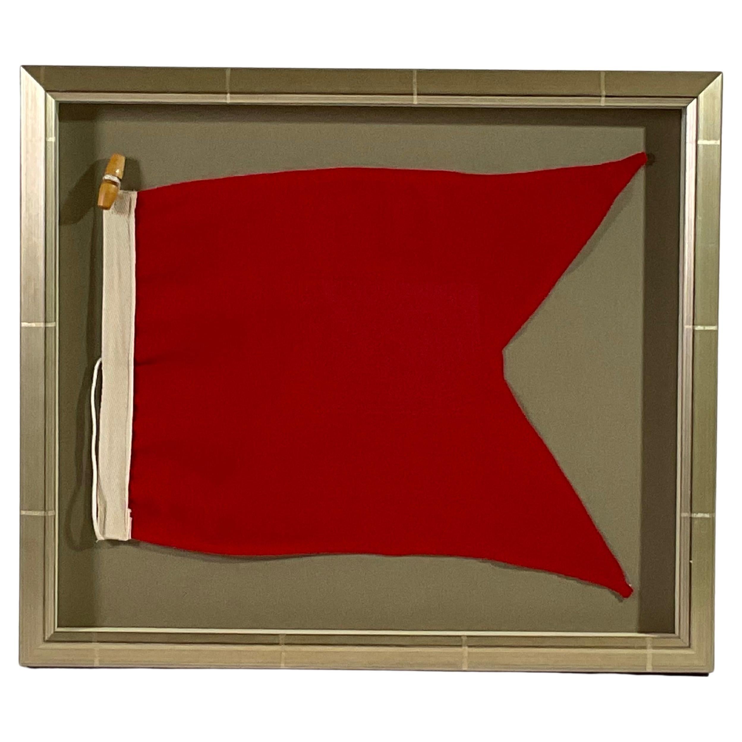 Cotton Signal Flag in Frame For Sale at 1stDibs