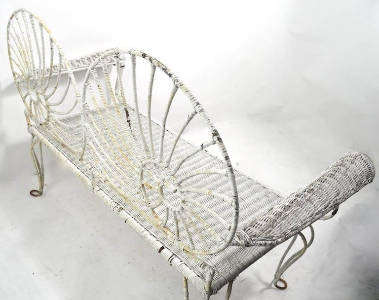 Nautilus Shell Back Wicker and Iron Garden Bench at 1stDibs | garden ...