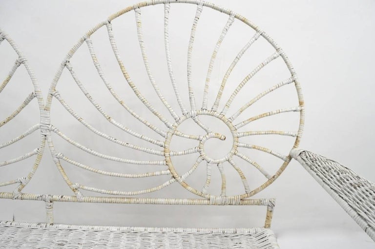Nautilus Shell Back Wicker and Iron Garden Bench at 1stDibs | garden ...