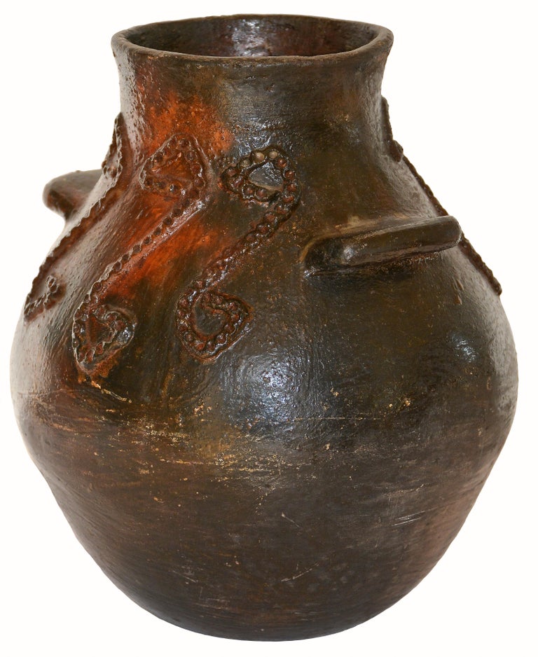 Navajo Brownware Pottery Resin Coated Water Jar, 1940s at 1stDibs