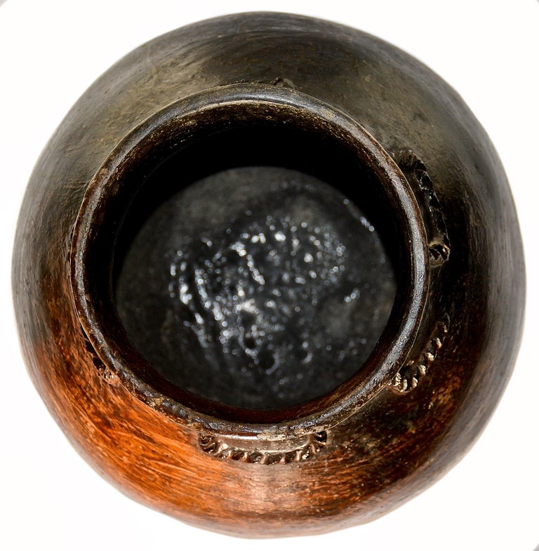 Navajo Brownware Pottery Resin Coated Water Jar, 1940s at 1stDibs