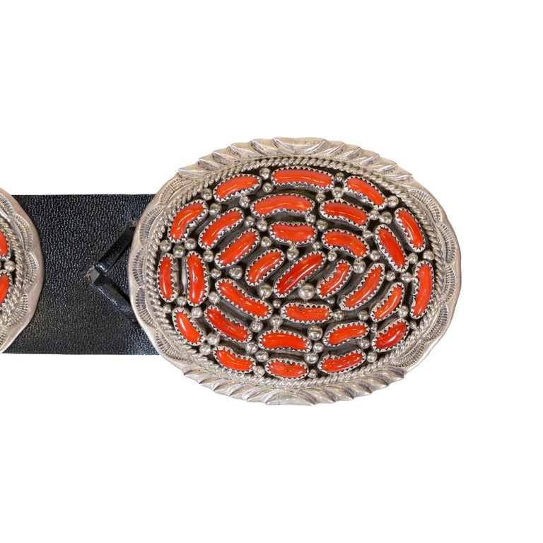 Navajo Coral Concho Belt For Sale (Free Shipping) at 1stDibs