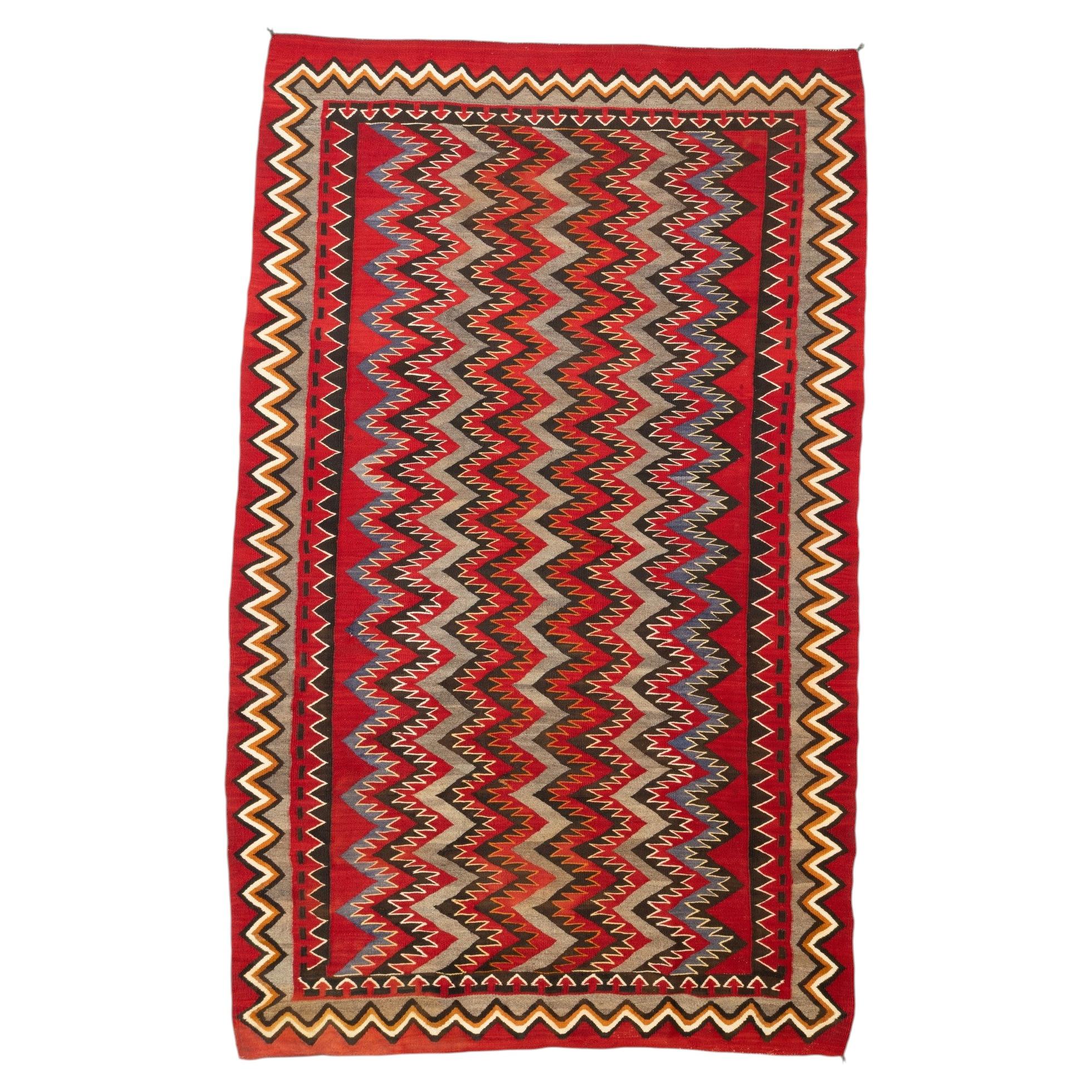 Navajo Red Mesa Transitional Single Saddle Wool Weaving For Sale at 1stDibs