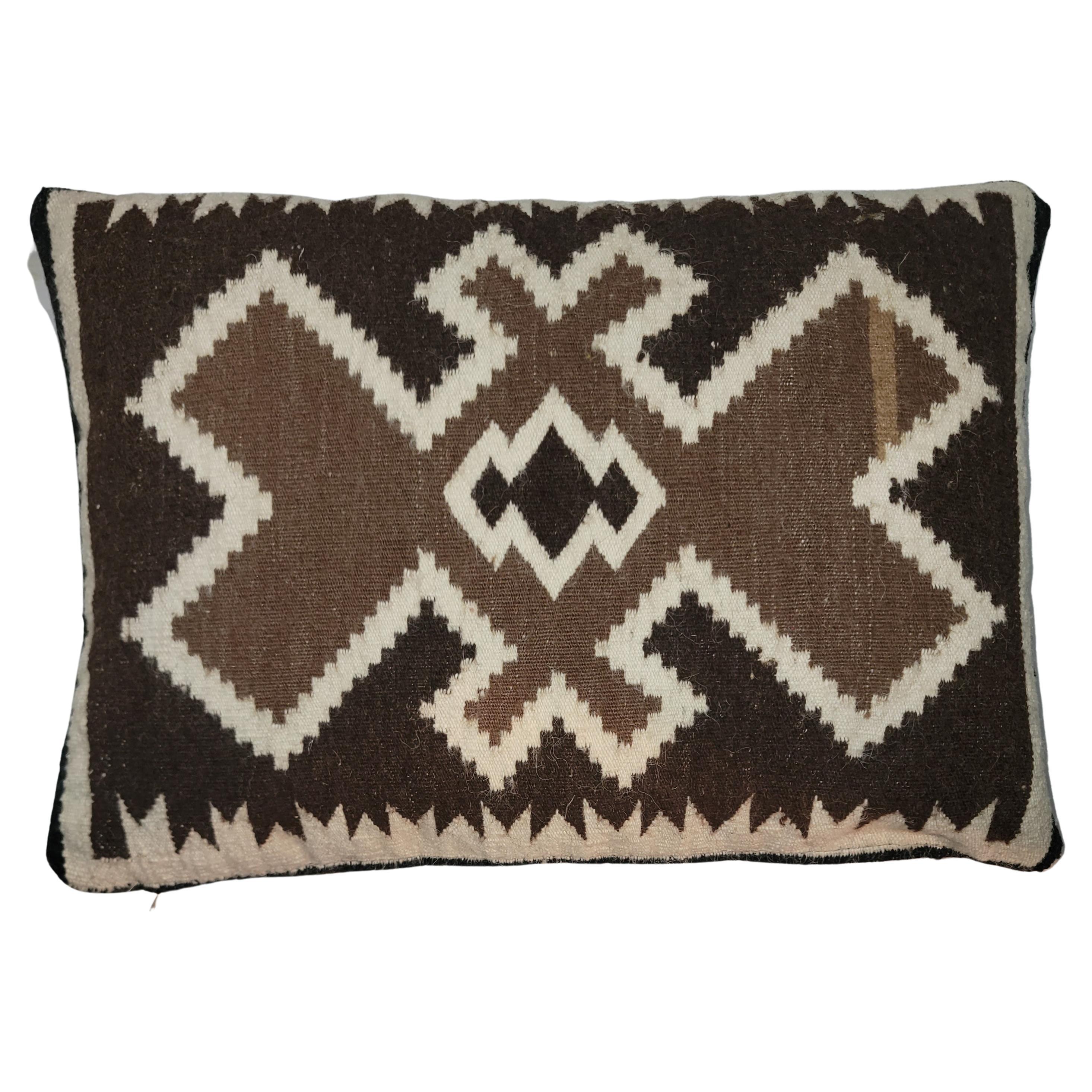 Navajo Geometric Indian Weaving Pillow at 1stDibs