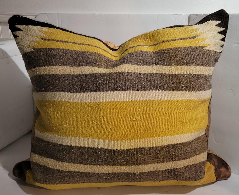 Navajo Indian Weaving Saddle Blanket Pillows, Pair For Sale at 1stDibs