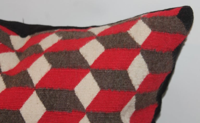 Navajo Indian Weaving Tumbling Blocks Pillow at 1stDibs
