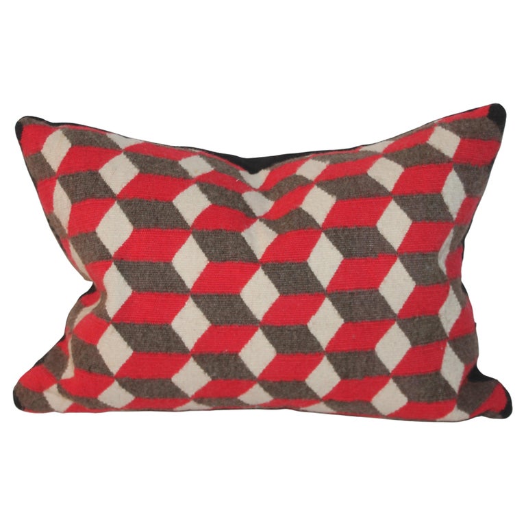 Navajo Indian Weaving Tumbling Blocks Pillow at 1stDibs