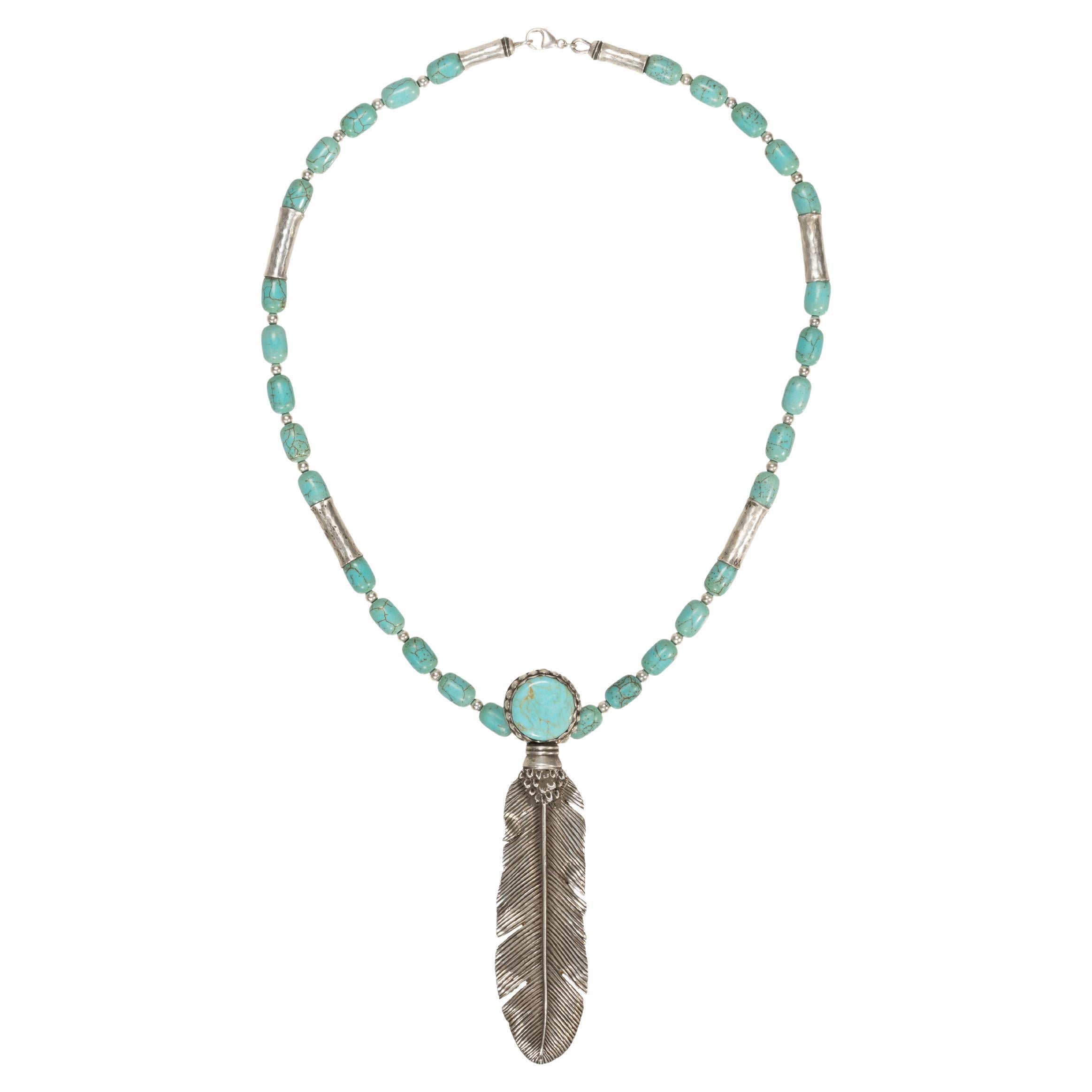 Navajo Turquoise Indian Chief Bolo For Sale at 1stDibs