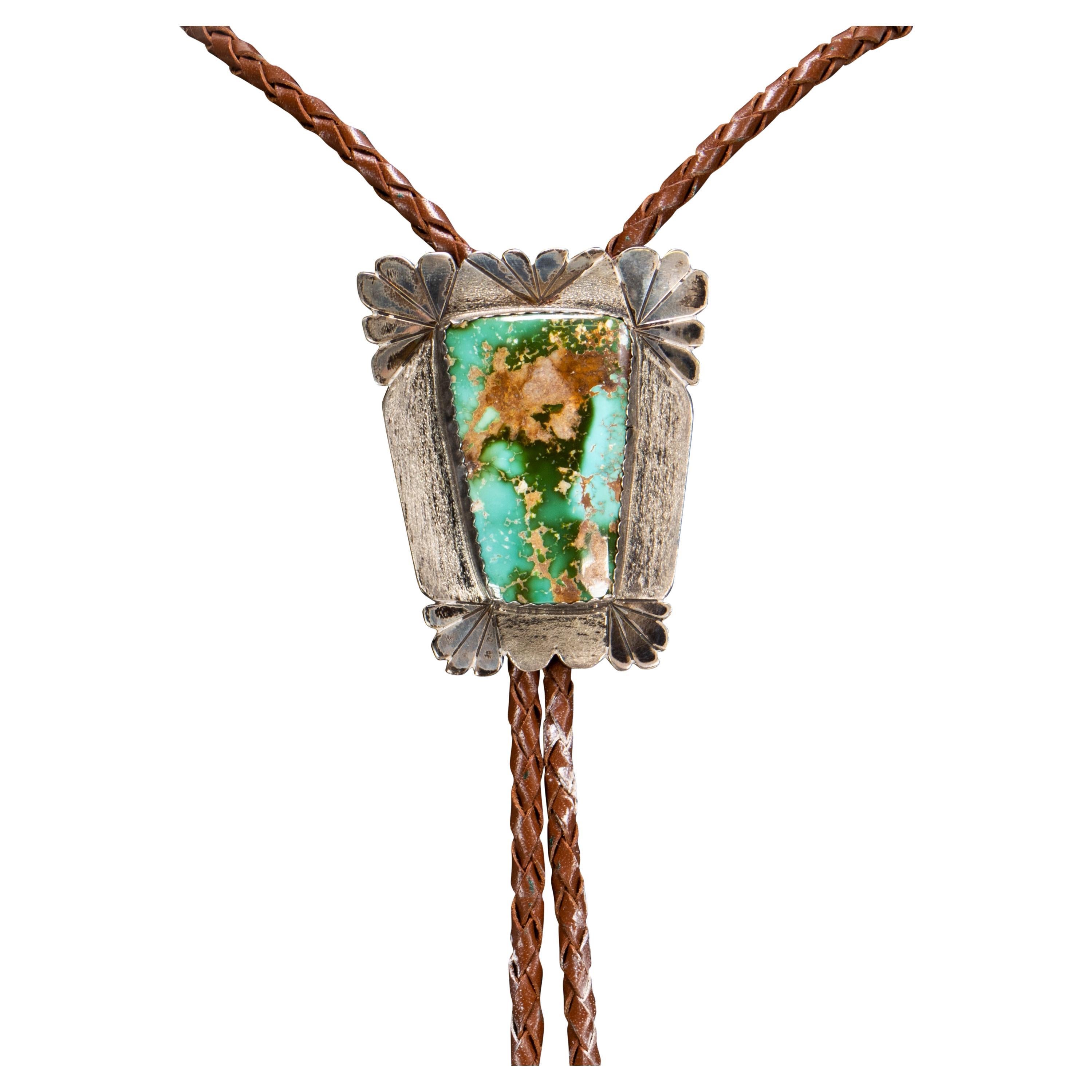 A Patterned Navajo Belt of Silver and Turquoise For Sale at 1stDibs