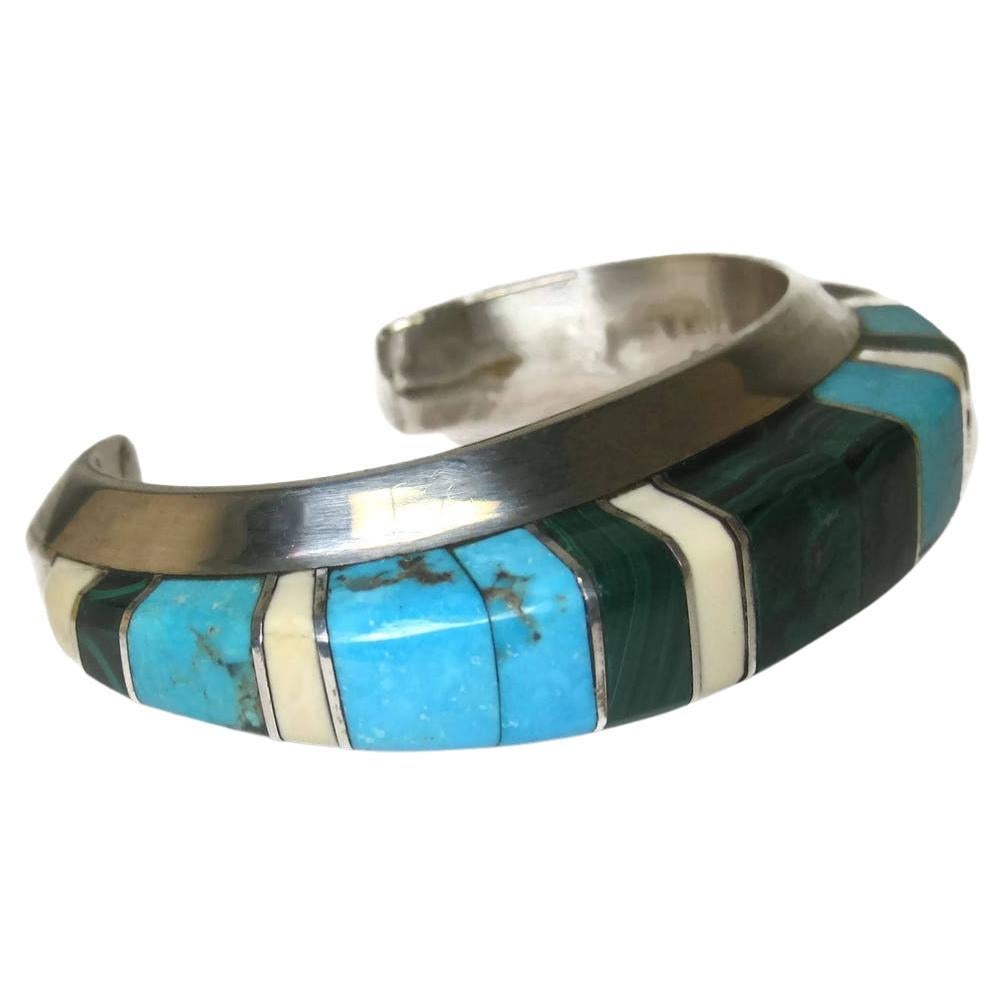 Native American Inlay Necklace Earrings Jewelry Set Navajo Chester ...