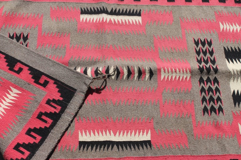 Navajo Indian Weaving Storm Pattern Rug For Sale at 1stDibs