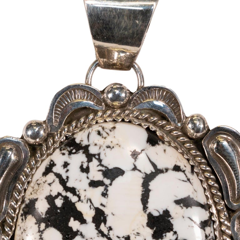 Navajo White Buffalo Turquoise Pendant For Sale At 1stdibs Gilbert