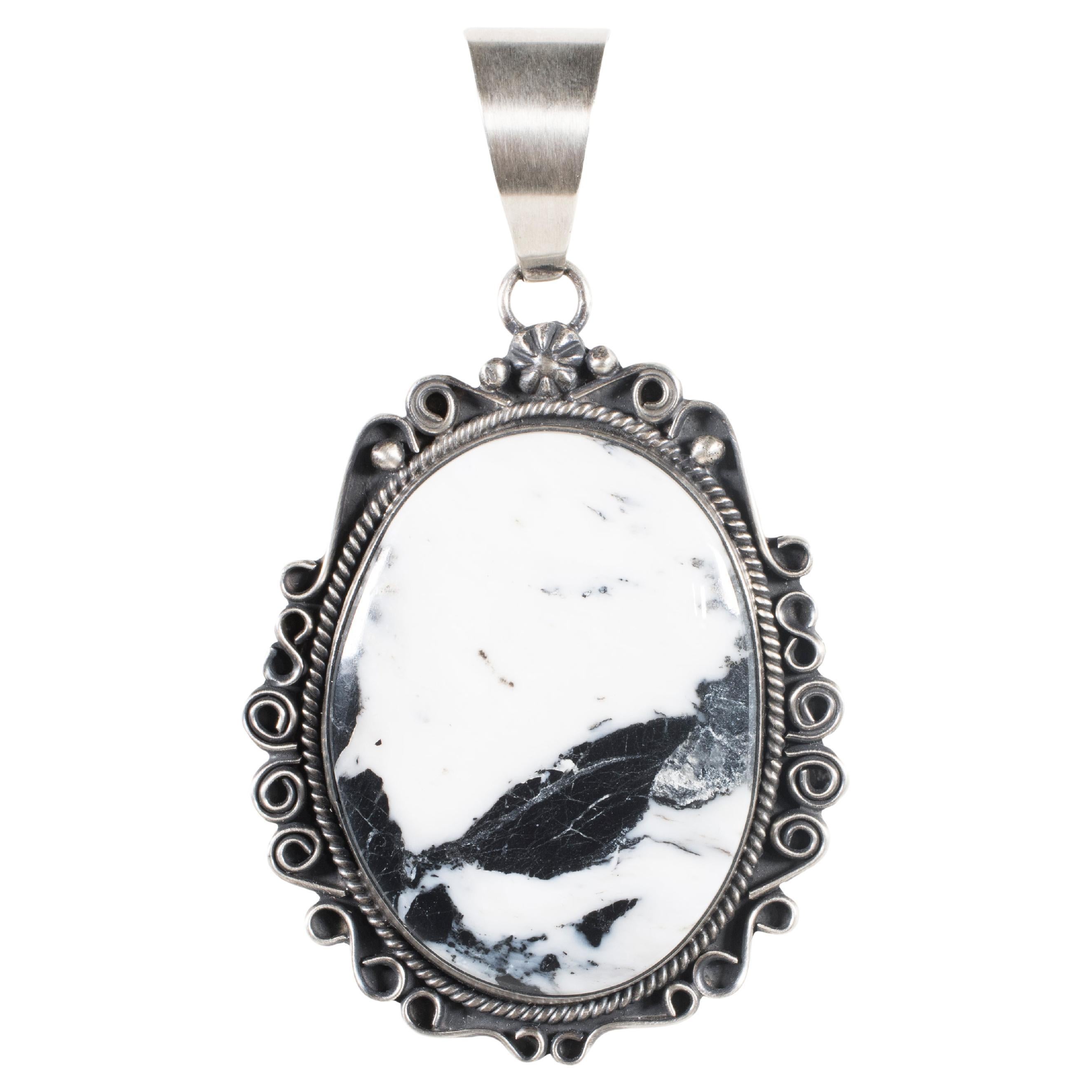 Genuine Navajo Larry Moses Begay Turquoise Pendant at 1stDibs