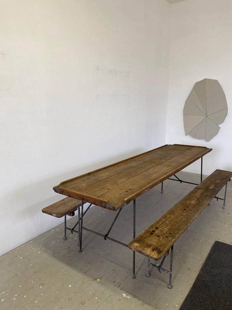 Naval Aircraft Carrier Folding Table and Benches at 1stDibs