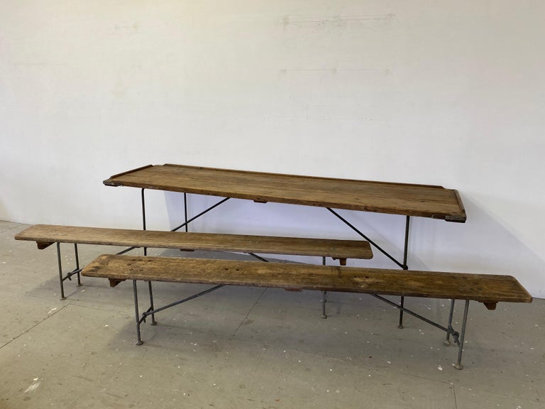 Naval Aircraft Carrier Folding Table and Benches at 1stDibs