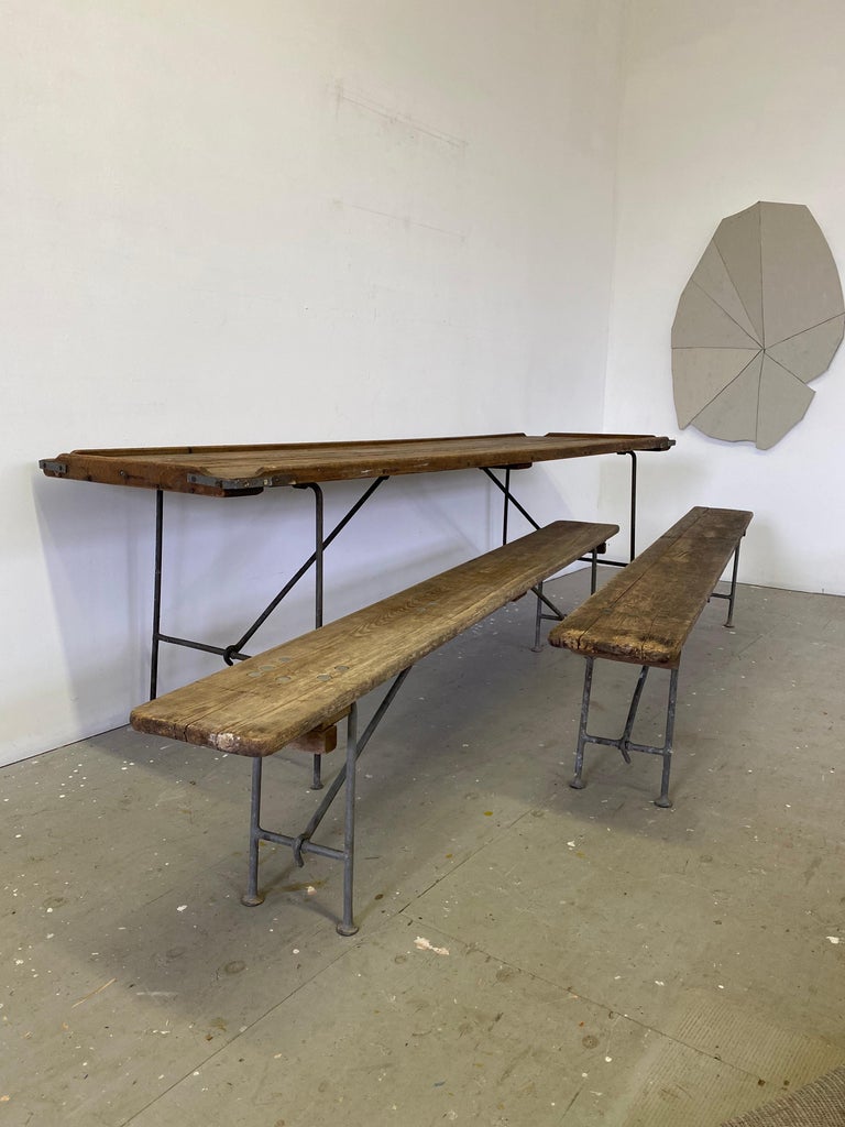 Naval Aircraft Carrier Folding Table and Benches at 1stDibs