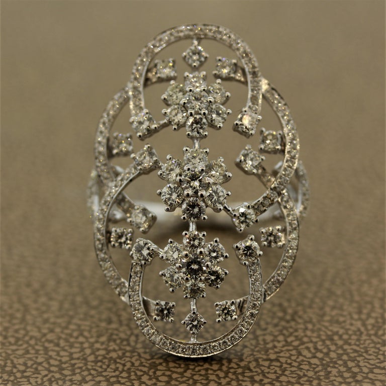 Navette Style Diamond Gold Ring For Sale at 1stDibs